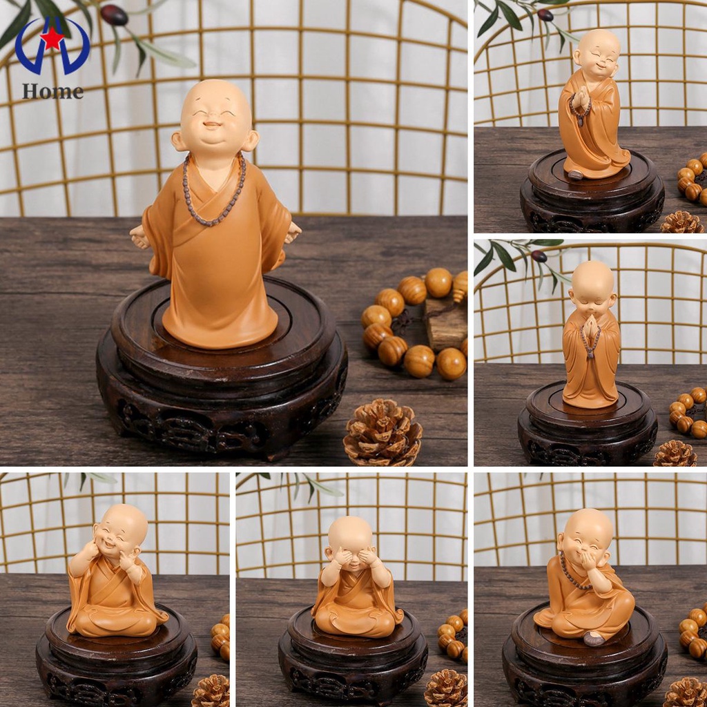 Little Monk Figurine Mini Monk Statue Cute Buddha Monk Statue Adorable ...