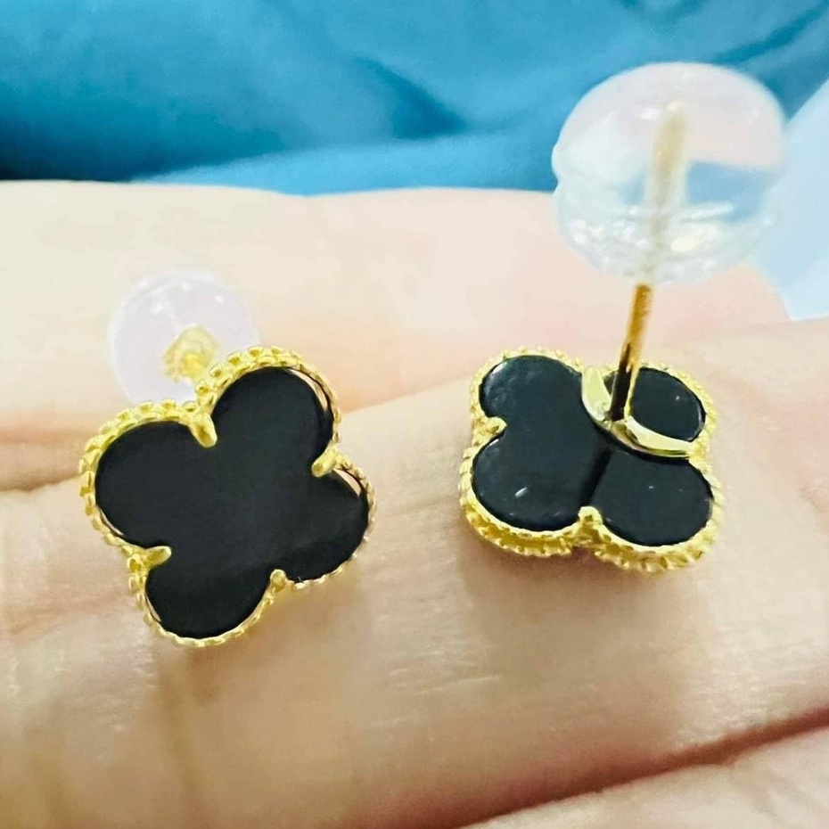 ️18k Saudi Gold Pawnable/Nasasanla 10mVCA Stud Earring Silicon Pakaw ...