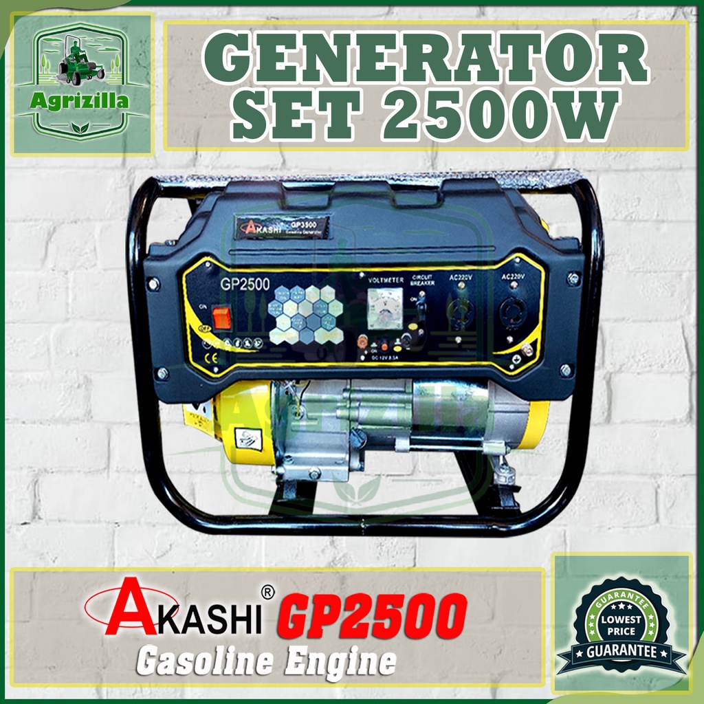 Generator Set Genset GP2500 Gasoline Engine 2.5kVA Manual Start Akashi ...