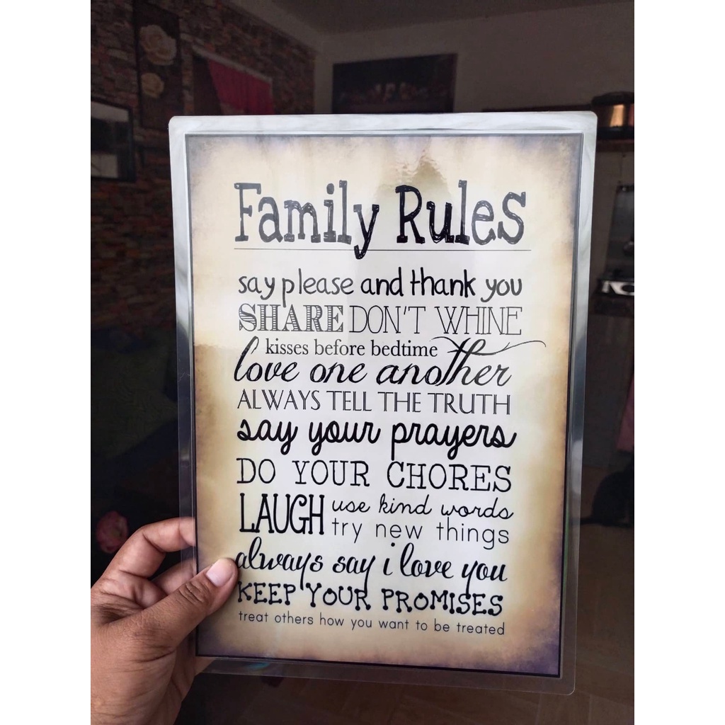 FAMILY RULES PORTRAIT LAMINATED | Shopee Philippines