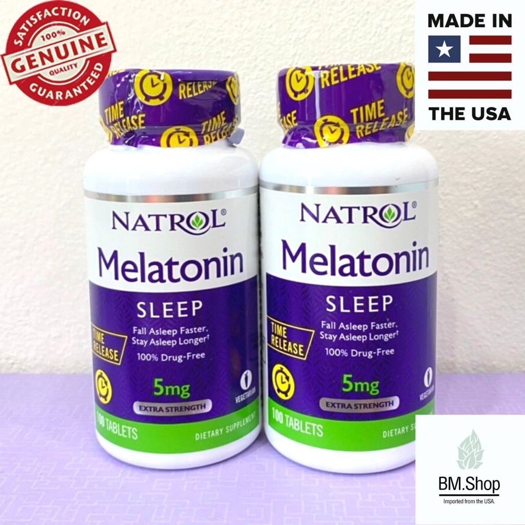 Natrol, Melatonin 5mg, Time Release, Extra Strength, 100 Tablets ...