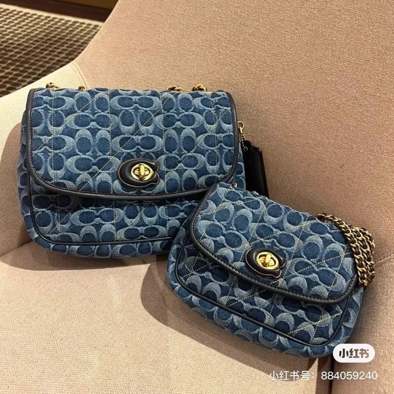 Coach Madison In Jacquard Denim Shoulder Bag | Shopee Philippines