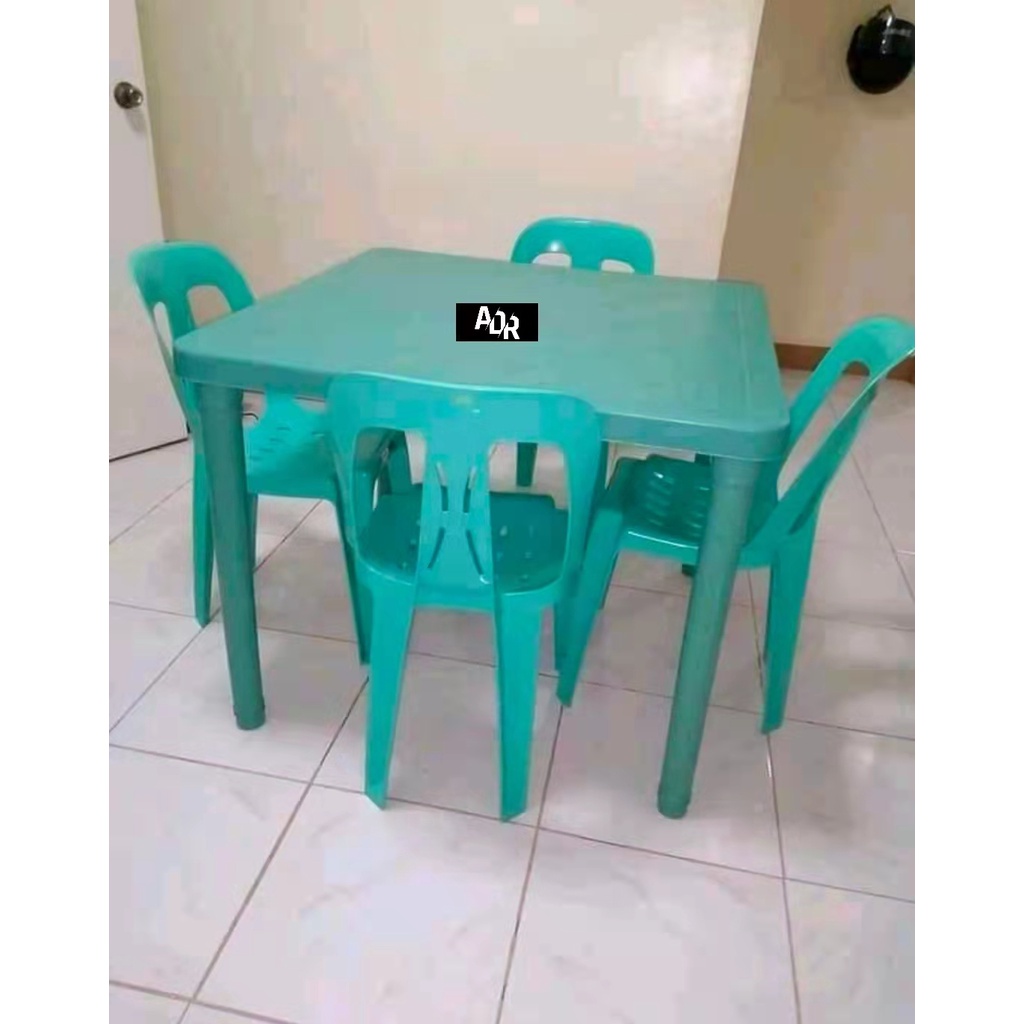 monoblock dining table set (30x30) four seater | Shopee Philippines