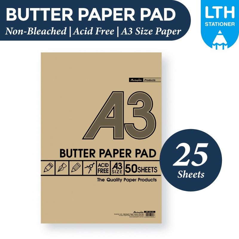 LTH Masterprint Butter Paper Pad (Thin) A4 / A3 / A2 Non-Bleached Semi ...
