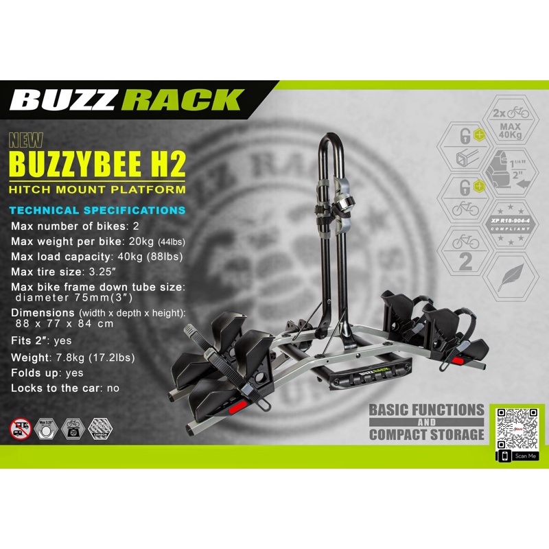 BUZZRACK Buzzybee H2 Bike Rack, Bike Carrier |Juju Cyclist Juju Bike ...