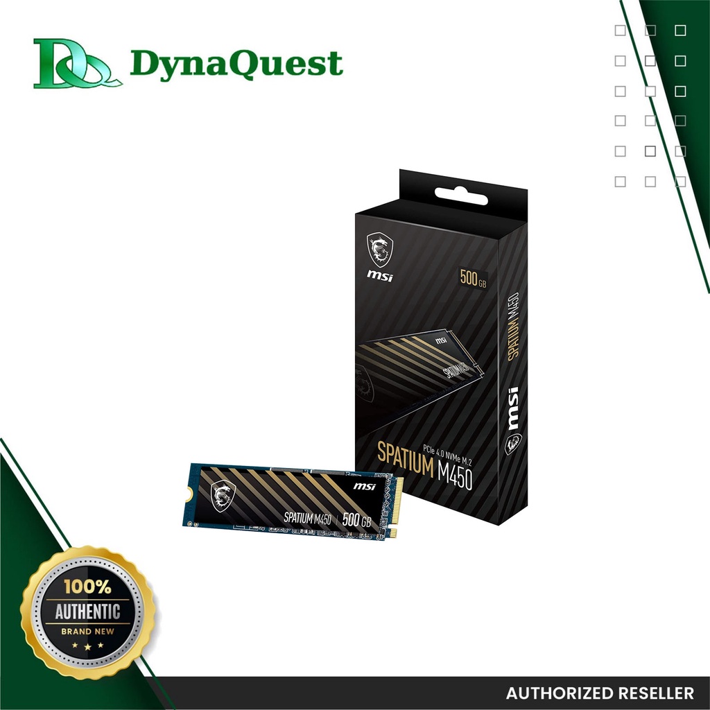 MSI Spatium M450 500GB PCIE NVME M.2 3D NAND Flash Solid State Drive ...