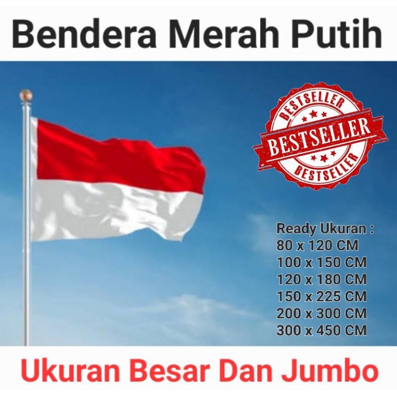 MERAH PUTIH Red And White Flags Large Size Jumbo Ready Various Sizes ...