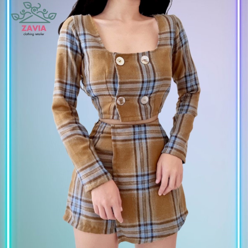 BSCO Plaid Coordinates (Brown) | Shopee Philippines