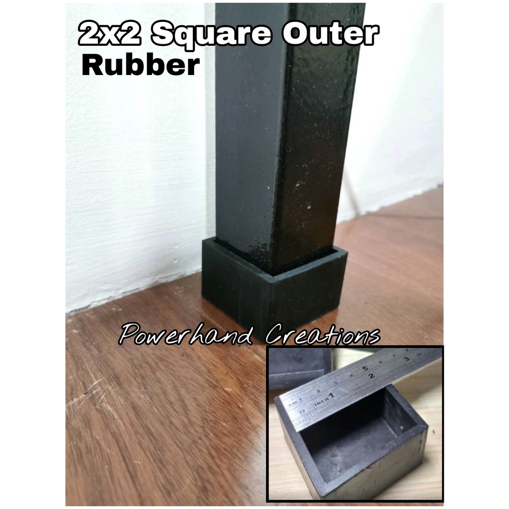 Square Outer 2X2 inches RUBBER Footings HEAVY DUTY Protection-SOLD PER ...
