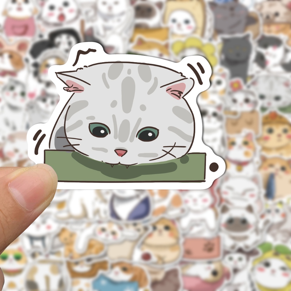 62pcs Japanese cartoon cat stickers laptop mobile phone cute decorative ...