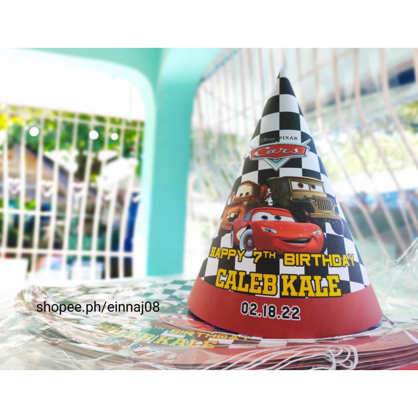 10pcs Disney Cars theme Party hats - Personalized Party hat | Shopee ...