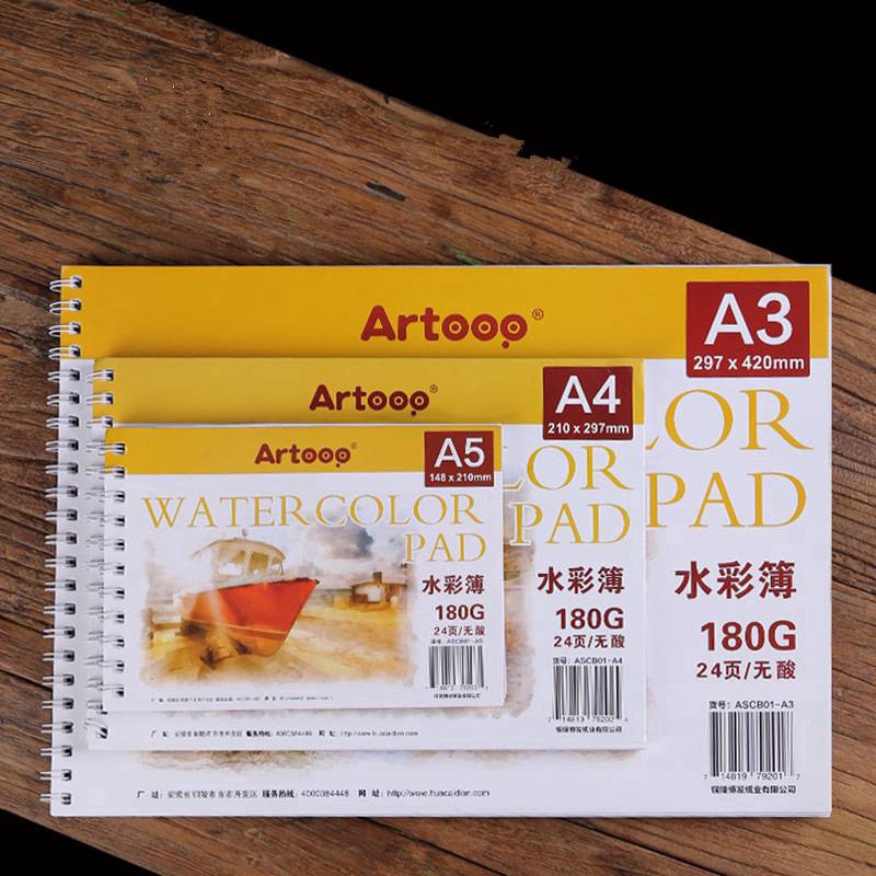 A3/A4/A5 Watercolor Paper 24 Sheets Hand Painted Sketch Drawing Decal ...