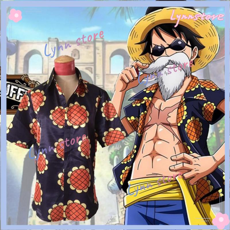 Anime ONE PIECE Monkey D Luffy Cosplay Costumes Sunflower Shirt Top ...