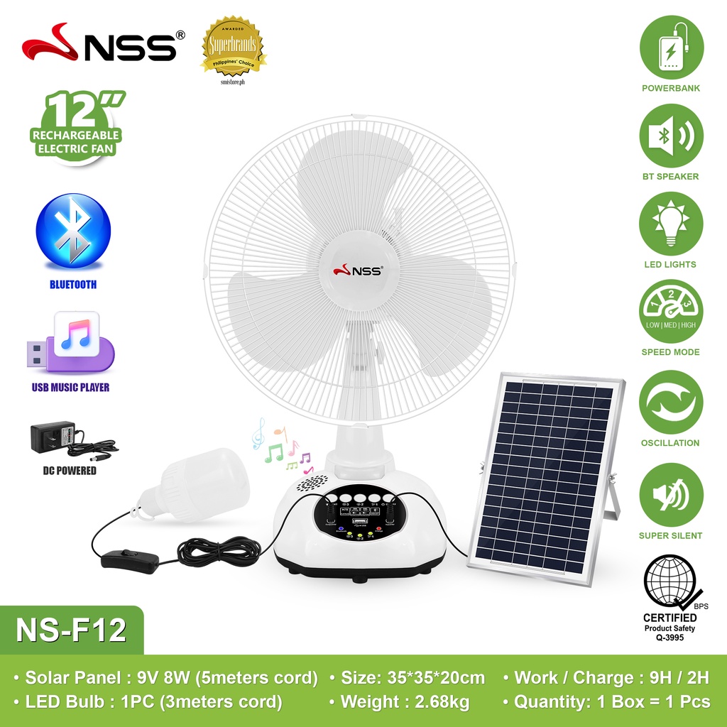 NSS mini Fan handheld Pocket Fan Solar Electric Fan Rechargeable ...