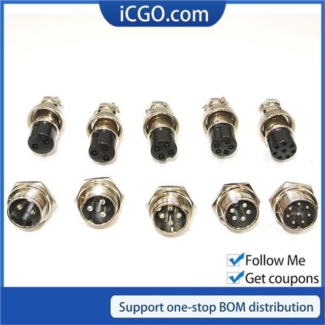 1set GX12-2/3/4/5/6/7 Pin Male & Female Diameter 12mm Wire Panel Connector GX12 Circular ...
