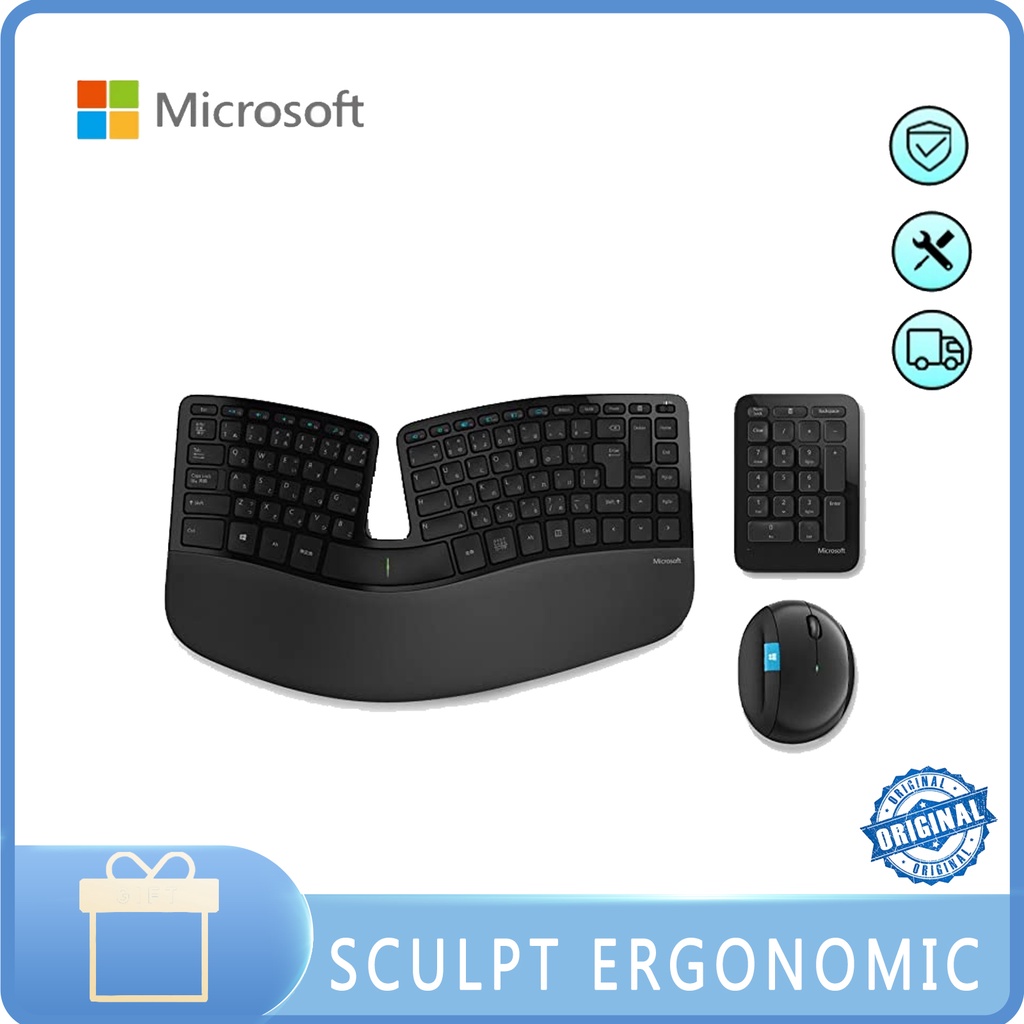 Microsoft Sculpt Ergonomic Wireless Desktop Set USB Keyboard And Mouse ...