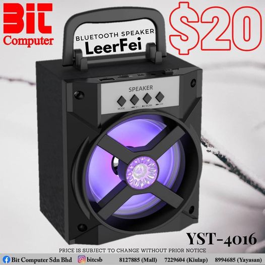 Portable Super Bass Speaker Bluetooth/USB/TF/LED Light YST-4016 ...