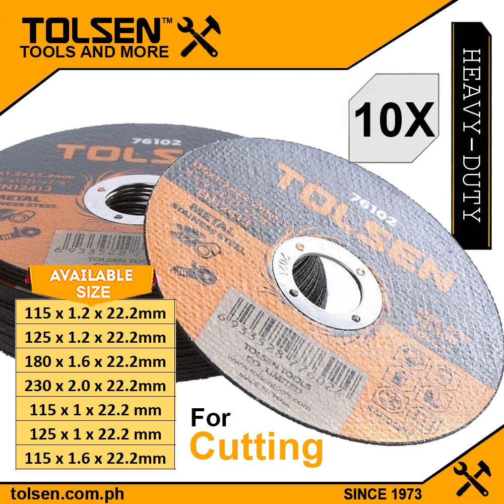 Tolsen 10pcs Super Thin Cutting Disc (4.5" - 9") For Angle Grinder ...