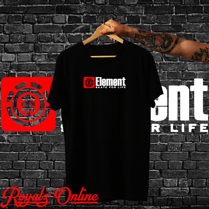 Element Skateboards Skate For Life Skater Shirt Front Print (Unisex For ...