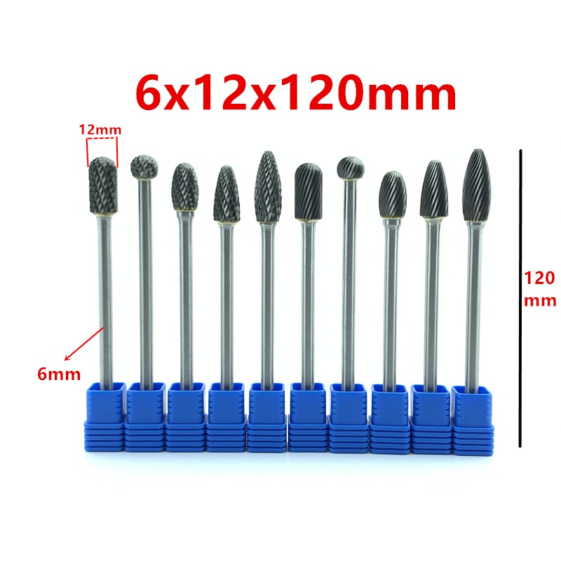1pcs 6x12x120mm Long Tungsten Carbide Burrs for dremel Grinding Steel ...