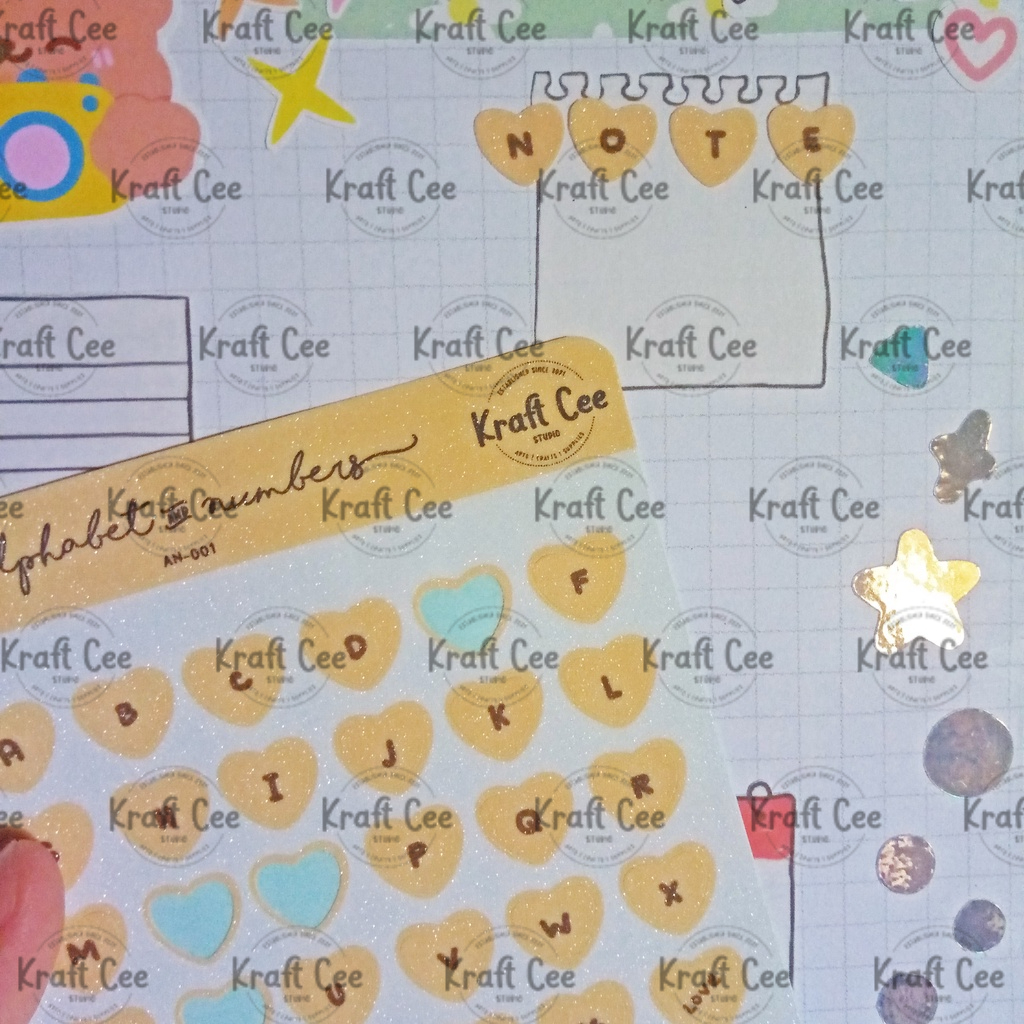 Alphabet and Numbers Planner Sticker Sheet | Kraft Cee Studio | Shopee Philippines