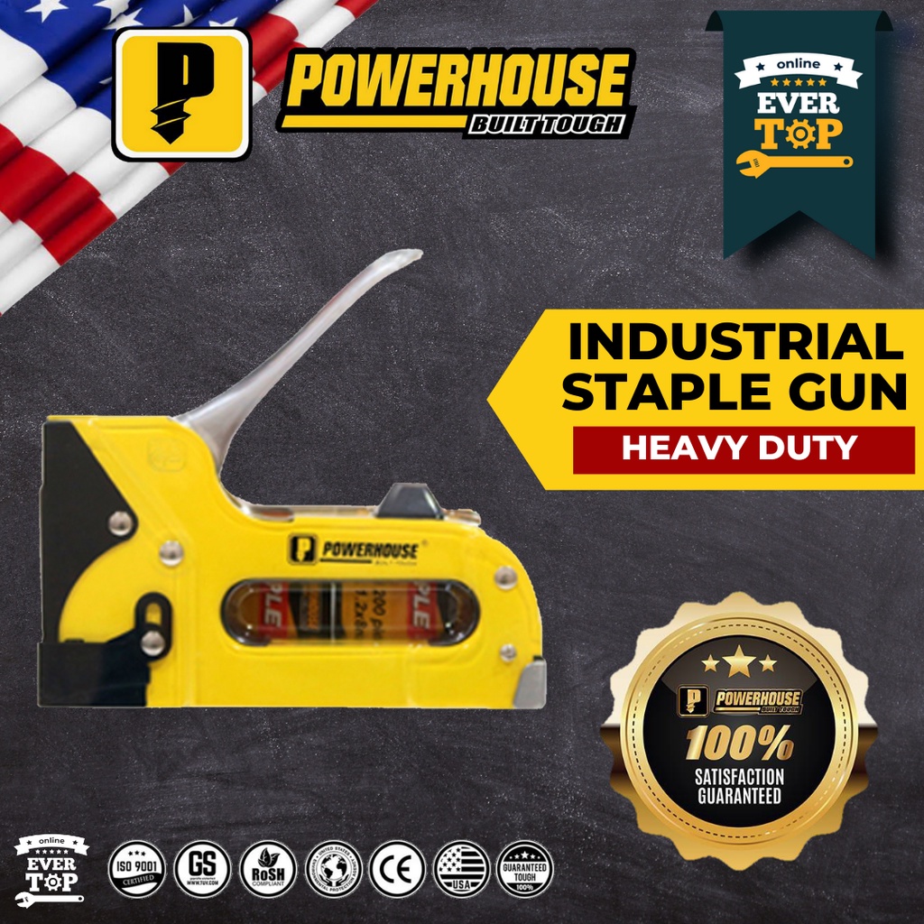 POWERHOUSE STAPLE GUN HEAVY DUTY INDUSTRIAL GRADE 4-14MM STAPLE ...