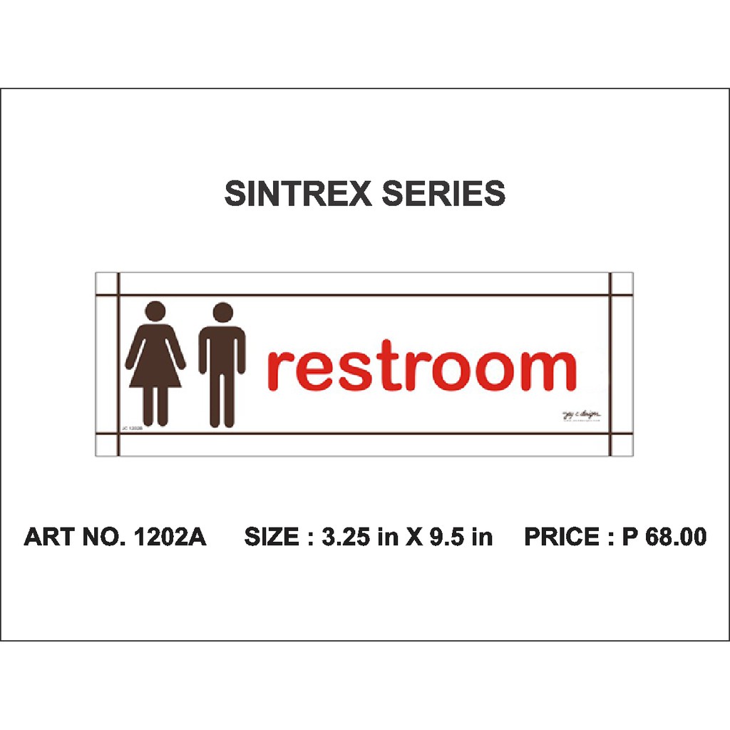 Jay C. Designs Vinyl Sign Restroom Signage 1202 | Shopee Philippines