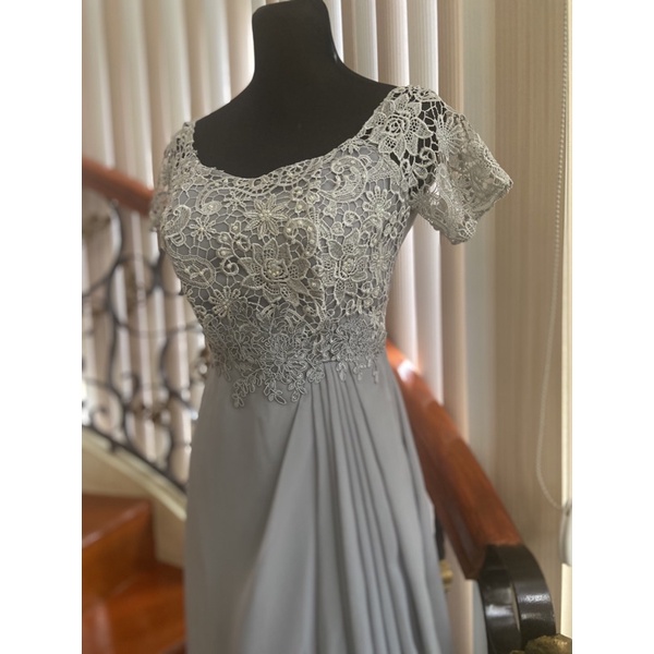 Silver Gray Mother of the Bride Dress/ Principal Sponsor/ Secondary Sponsor Gown/ Pang Ninang ...