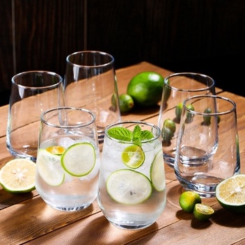 1pc./6pcs set, Delisoga ES7018-1 Transparent water drinking glass ...