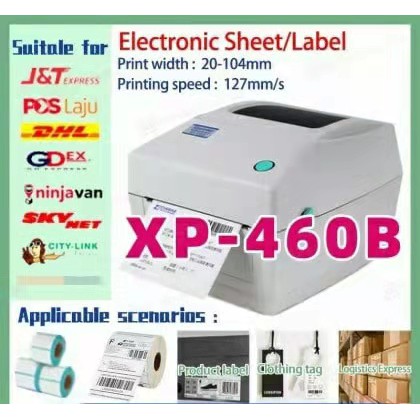 Waybill Printer XP-490B XP-460B Xprinter Thermal Label Printer Thermal Waybill Sticker | Shopee ...