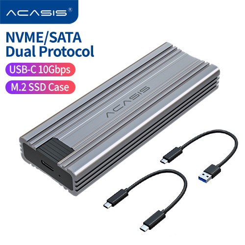 ACASIS Dual Protocol M.2 NVMe Enclosure USB-C Gen2 10Gbps PCIE SSD Case ...