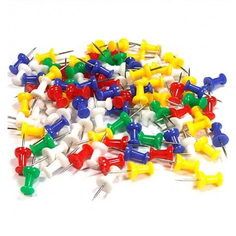 color push pin reusable plastic thumb tacks I-Shape box creative diy ...