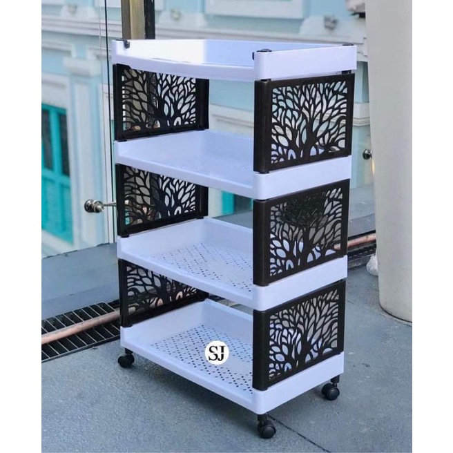UTILITY PLASTIC RACK 4 LAYER (WHITE&BLACK)/ ELEGANT RACK 4 LAYER ...