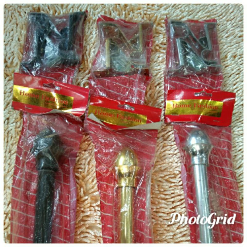 1" Diameter Curtain Rod /Sabitan ng Kurtina adjustable w/Bracket Wooden ...