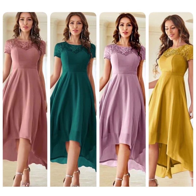 elegant long back dress lace shoulder dress kasal dress free size fit ...