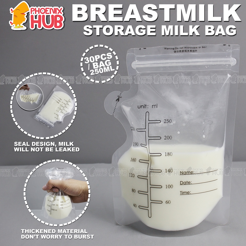 Phoenix Hub MSB01 250ml 30pcs Baby Breast Milk Storage Bag Liquid Safe ...
