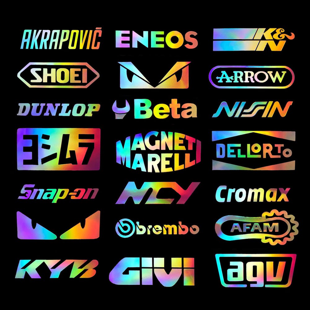 1Set Laser Reflective Motorcycle Side Strip Bike Helmet Sponsor Logo ...