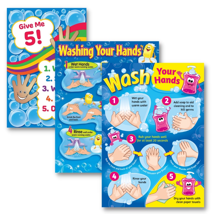 Wash Your Hands Posters for Kids, Learners and Students | Shopee ...