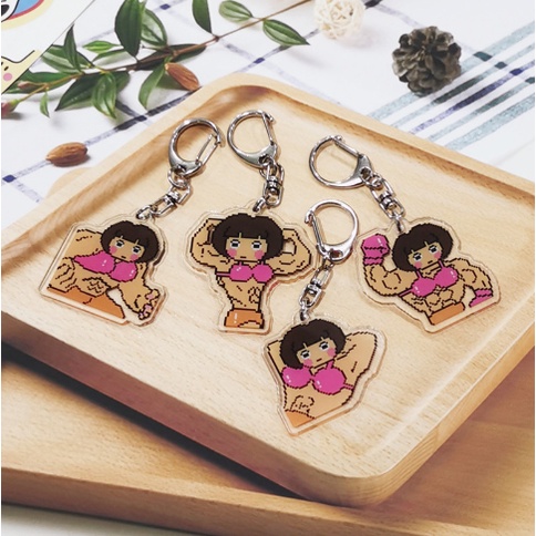 Keychain Original Muscle Pixel Dora Cute Girlfriends Couple Keychain ...
