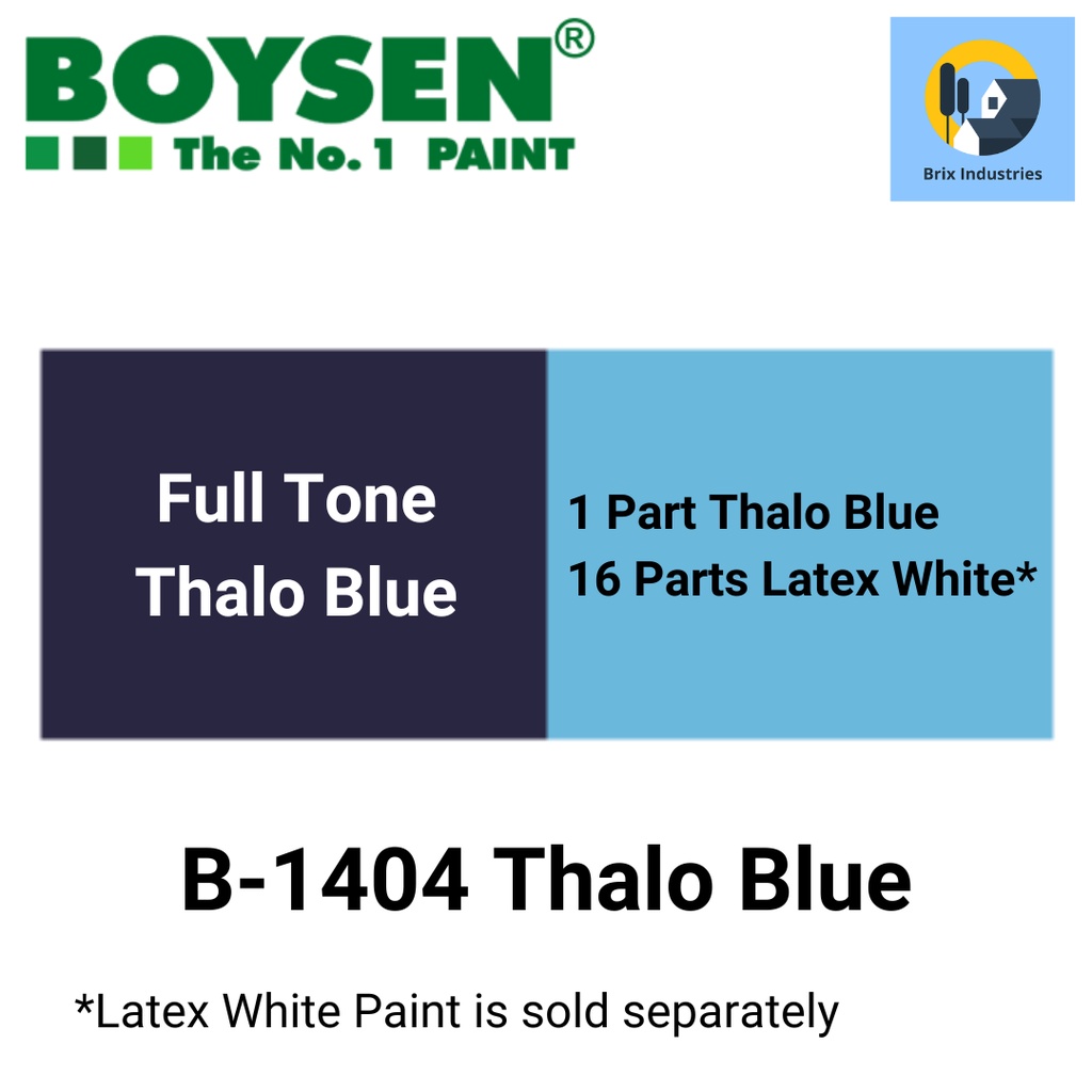 Boysen Paint Latex Color Full Tone 1 Liter Thalo Blue Green Lampblack ...