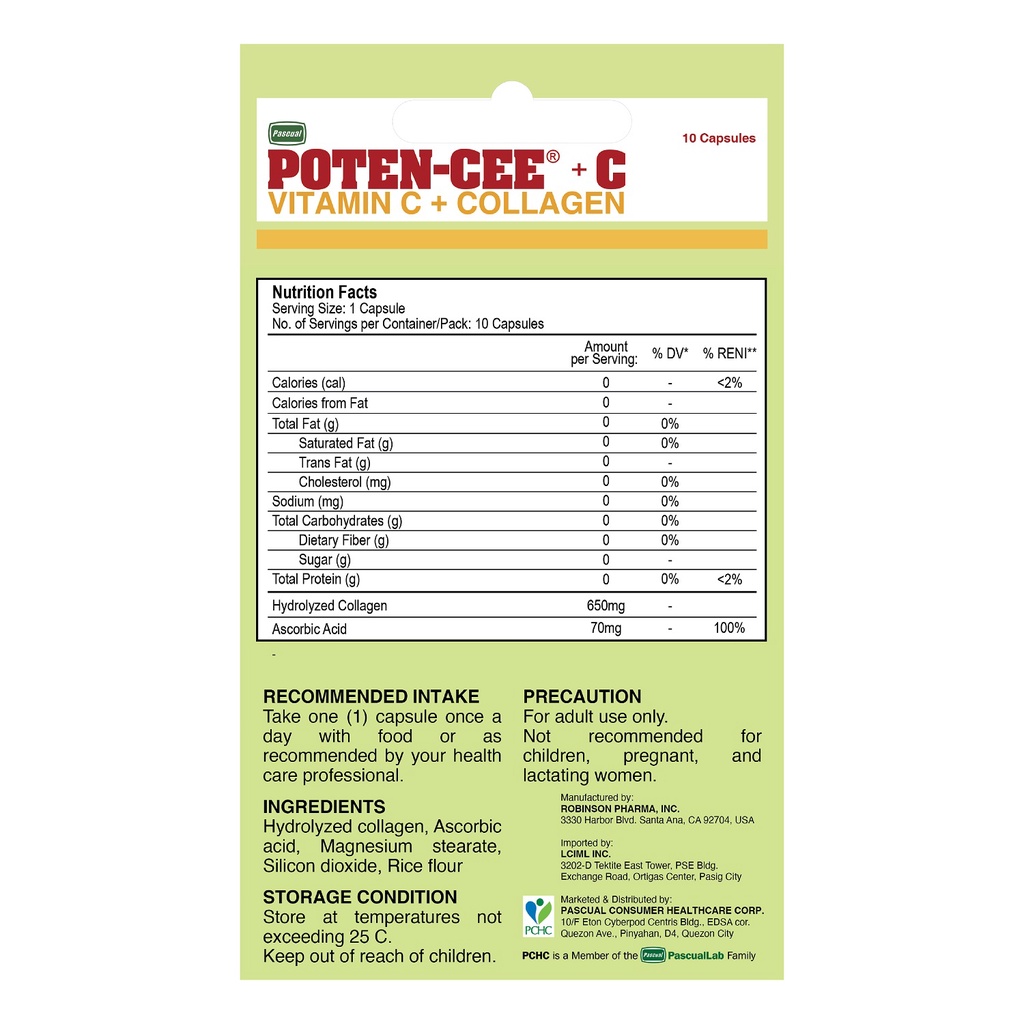 POTENCEE Plus C Collagen Capsule 10s | Shopee Philippines