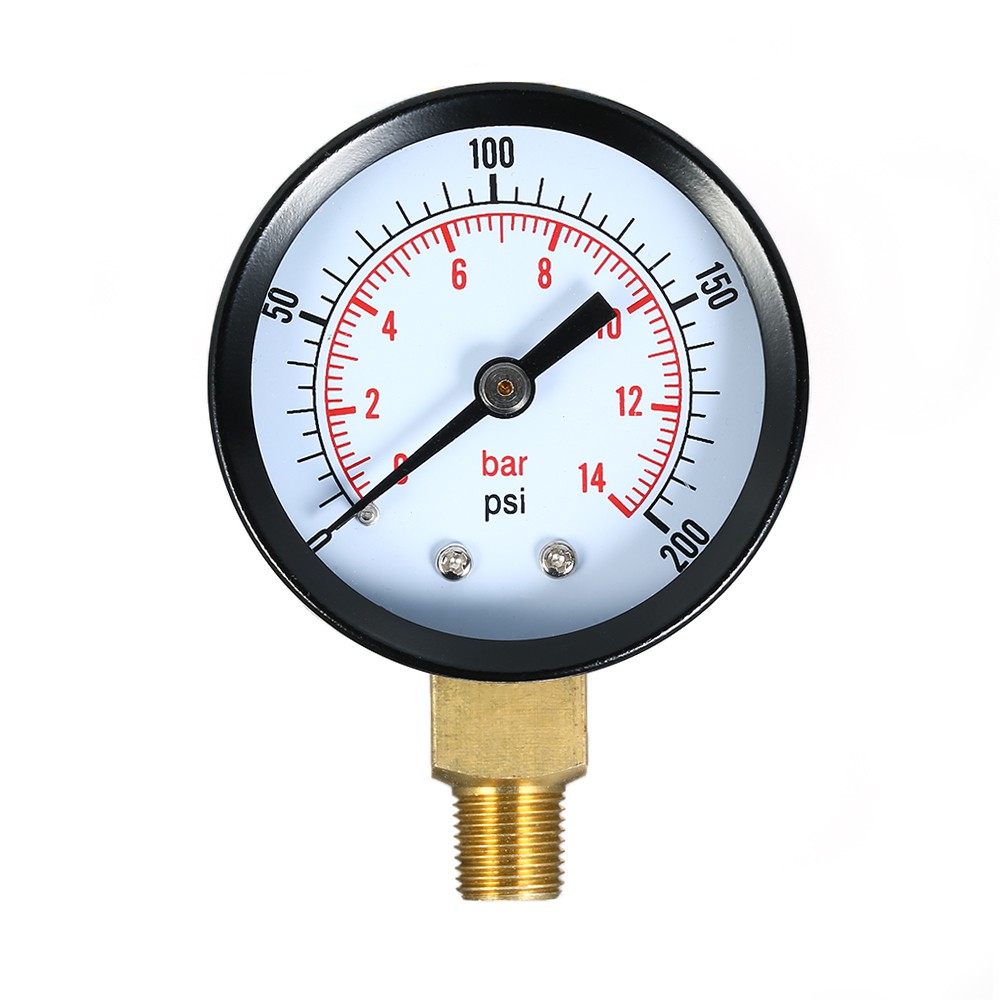 HOT 0~200psi 0~14bar Dual Scale Mechanical Pressure Gauge Pool Filter Aquarium Water 6CEU ...