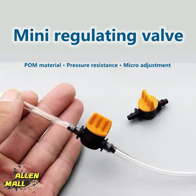 20pcs 1/4 " mini valve with barb flow control, 4/7mm hose fish tank ...