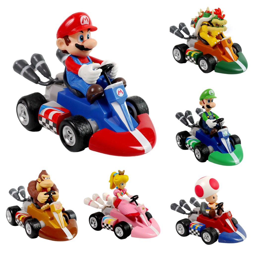 Hot Super Mario Kart Car back Cars Toys Luigi Princess Toad Yoshi ...