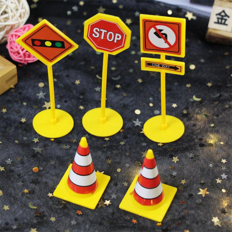 5pcs/set Construction Site Warning Sign Birthday Cake Decoration for ...