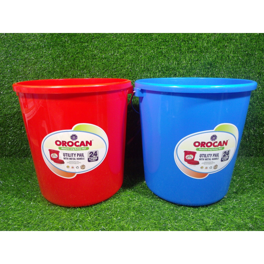 (RANDOM) Orocan Pail with stainless steel handle timba 24 Liters ...