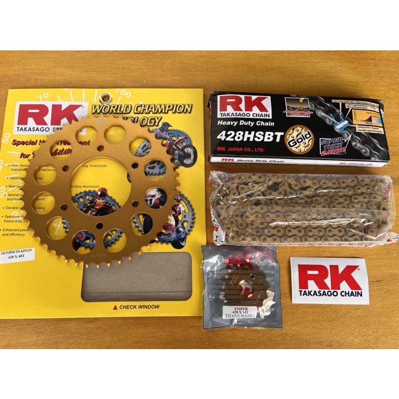 Rk chain set Alloy gold for Sniper 155vva | Shopee Philippines