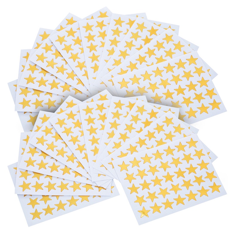 10sheets/bag Gold Star Sticker Stamping Five Pointed Star Sticker ...