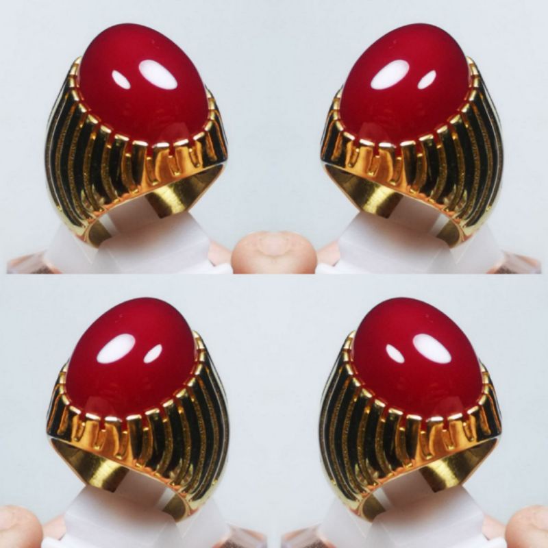 RED BARON AGATE STONE RING LUXURY PLANTINGRing | Shopee Philippines