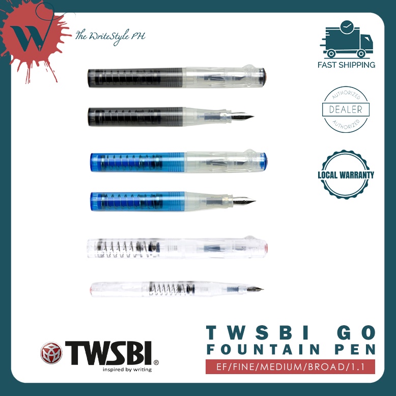 TWSBI GO Fountain Pen (Clear/Smoke/Sapphire) | Shopee Philippines